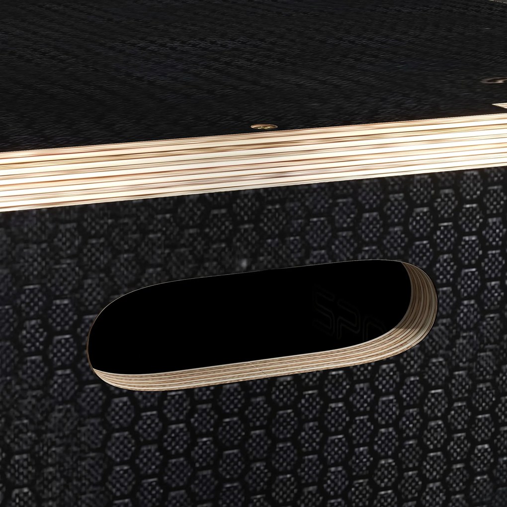 SPORTNOW Plyo box/jump box, robustní, 61 x 51 x 41 cm, černý, rukojeť 10x3,5 cm, do 120 kg