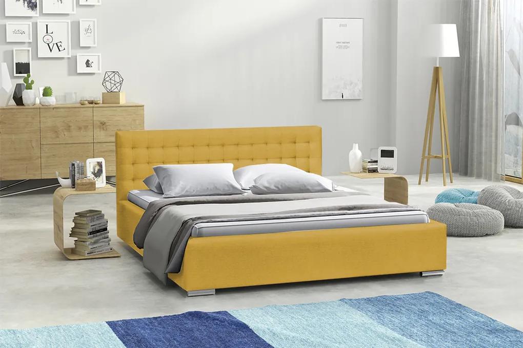 Eka Čalouněná postel SWIFT - Kronos 120x200 cm Barva látky: Azurová (13), Úložný prostor: S kovovým rámem úložného prostoru