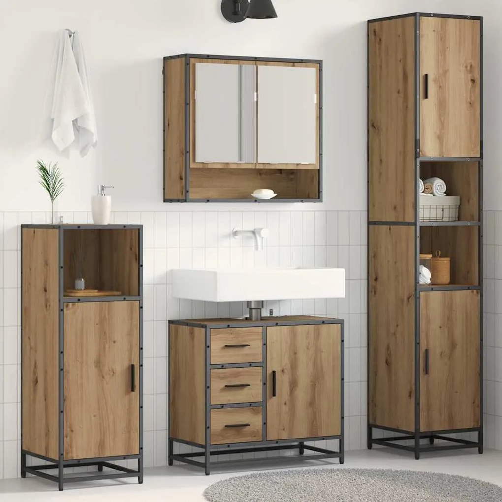 Sada koupelnového nábytku 3 ks Artisanový dub 3402549