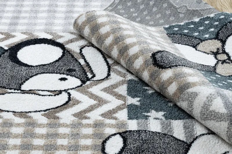 Dywany Łuszczów, Dětský kusový koberec Fun Pets grey, 240x330, šedá, dětský pokoj