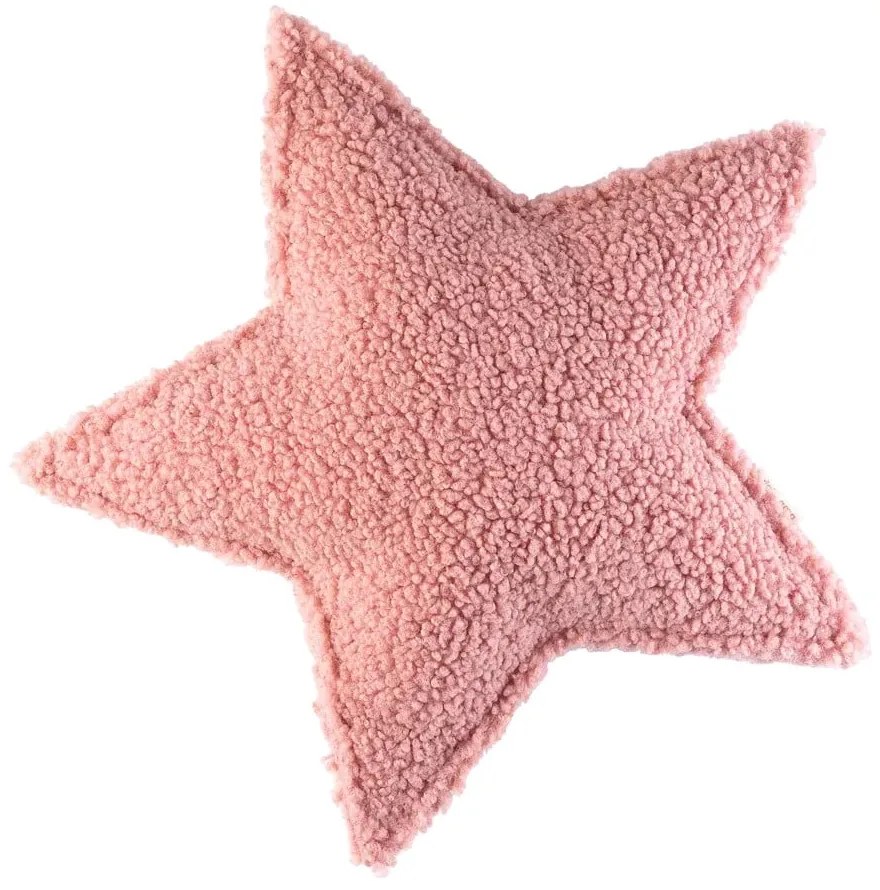 Růžový dětský pohovkový polštář z textilie bouclé Star – Wigiwama Biano.cz