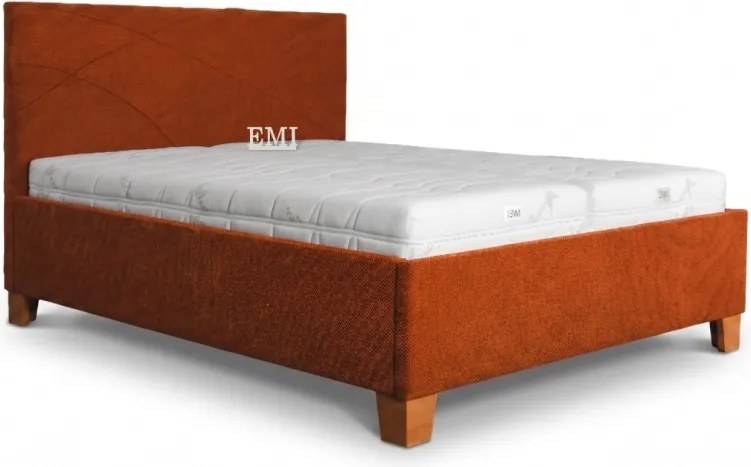 Postel čalouněná ZINNA + lamelový rošt + matrace EMI