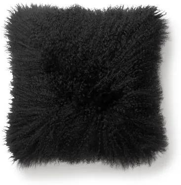 Polštář tibetská kožešina černá 40x40 cm