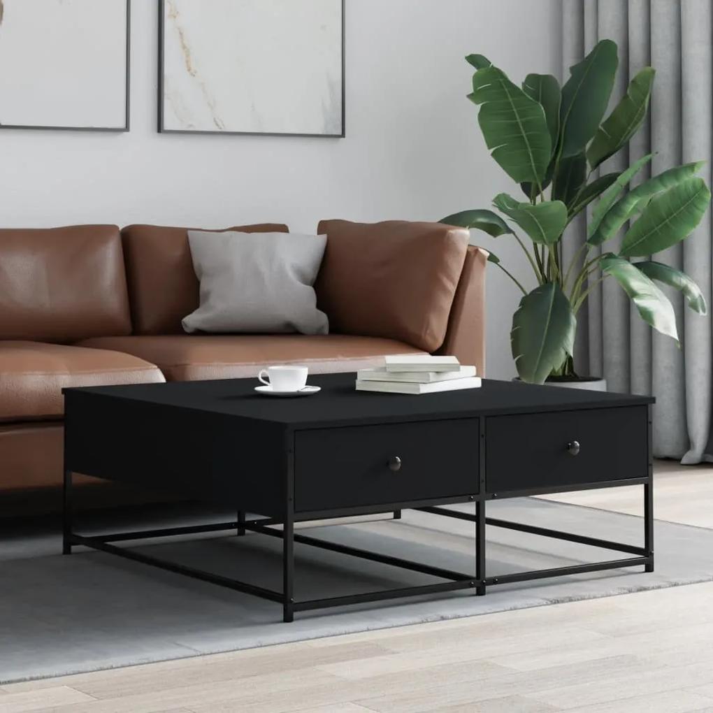 Konferenční stolek černý 100 x 99 x 40 cm kompozitní dřevo