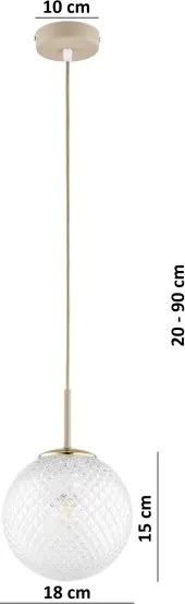 Brilagi - Lustr na lanku STELLA 1xE27/60W/230V pr. 18 cm béžová/zlatá