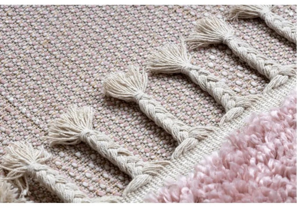Kusový koberec Shaggy Ariso růžový atyp 80x200cm