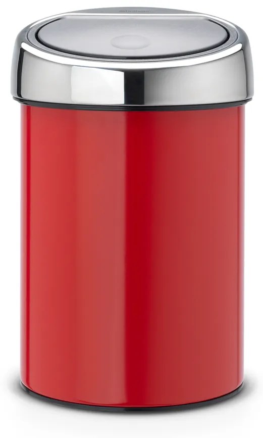 Brabantia Odpadkový koš 3 l Touch Bin® - zářivě červená - lesk víko
