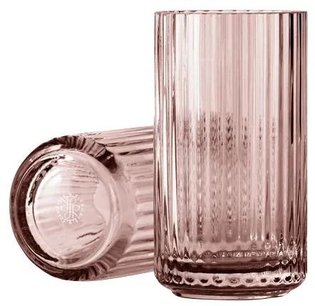 LYNGBY Skleněná váza Vase Burgundy 15 cm, růžová barva, sklo