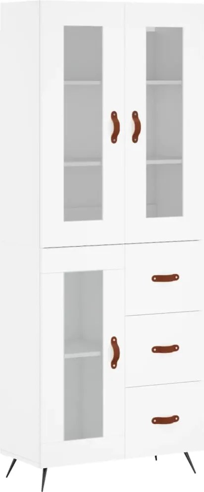 Skříň highboard bílá 69,5 x 34 x 180 cm kompozitní dřevo 3198569