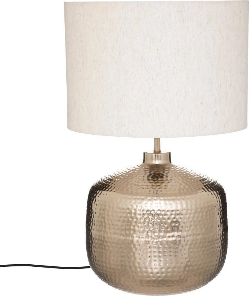 Lampa s béžovým stínidlem Kais, kovový podstavec, výška 52 cm