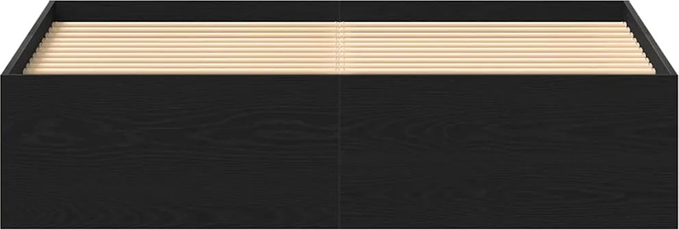 Rám postele bez matrace černý dub 150x200 cm kompozitní dřevo 3329314