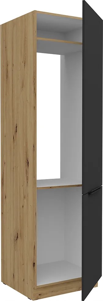 ARIA ac | vysoká skříňka 60 LO-210 2F na vestavnou lednici | 60 cm | ANTI FINGERPRINT povrch | artisan/černá