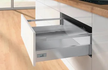 Hettich zásuvka InnoTech Atira 470 / 144 mm s relingem stříbrná ITA-470/144-reling