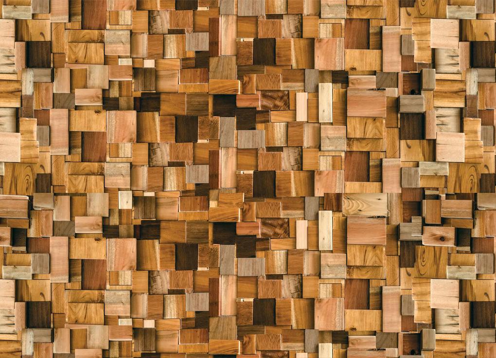 Malvis ® Tapeta Dřevěná geometrie Vel. (šířka x výška): 216 x 140 cm