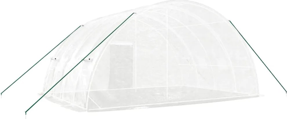 Skleník s ocelovým rámem bílý 24 m² 6x4x2,85 m 3188116