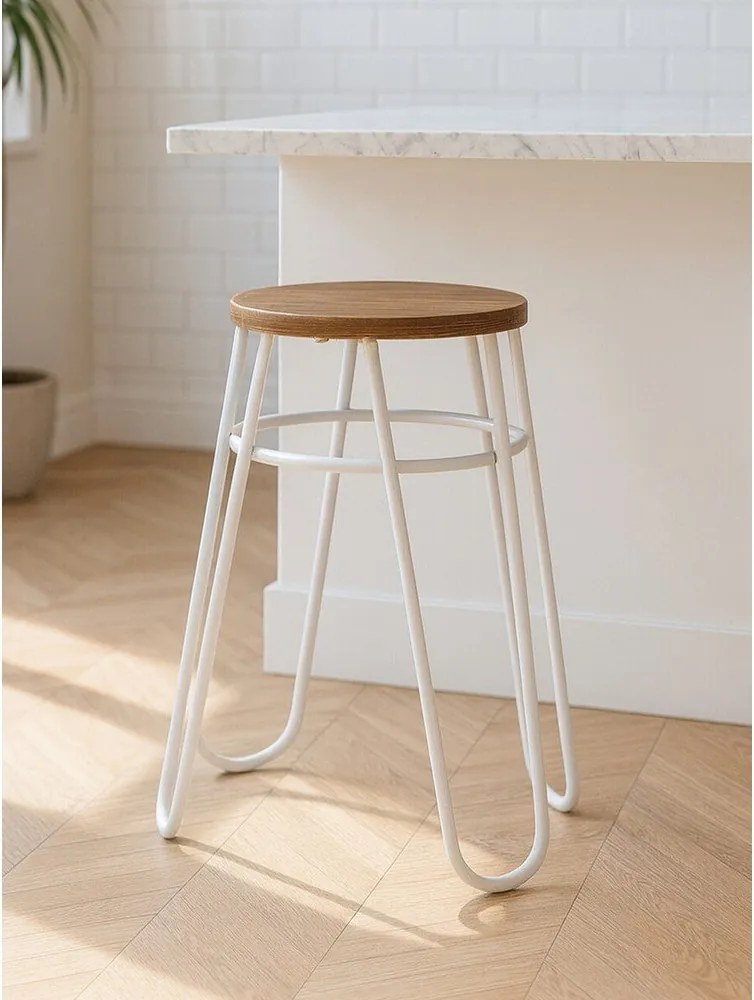 Šedá/v přírodní barvě stolička z jilmového dřeva District – Premier Housewares