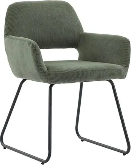 Designová jídelní židle Derrick zelený manšestr