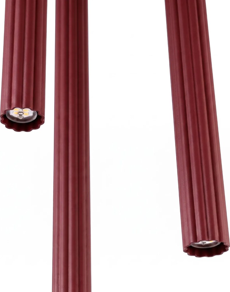Sollux Lighting Závěsné svítidlo ARCHE 3P bordó