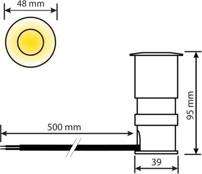 Zemní LED svítidlo McLED Ground 3W 24VDC 4000K IP67 přímé 48x102mm ML-514.002.81.0