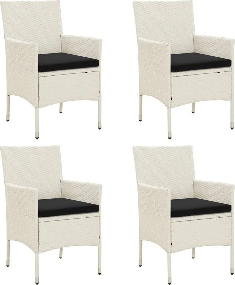vidaXL Zahradní židle s poduškami 4 ks polyratan [316692] Barva: Černá