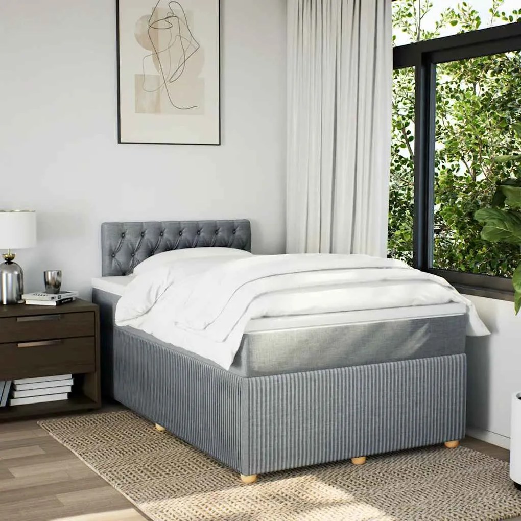 Box spring postel s matrací světle šedá 120x190 cm textil 3287402