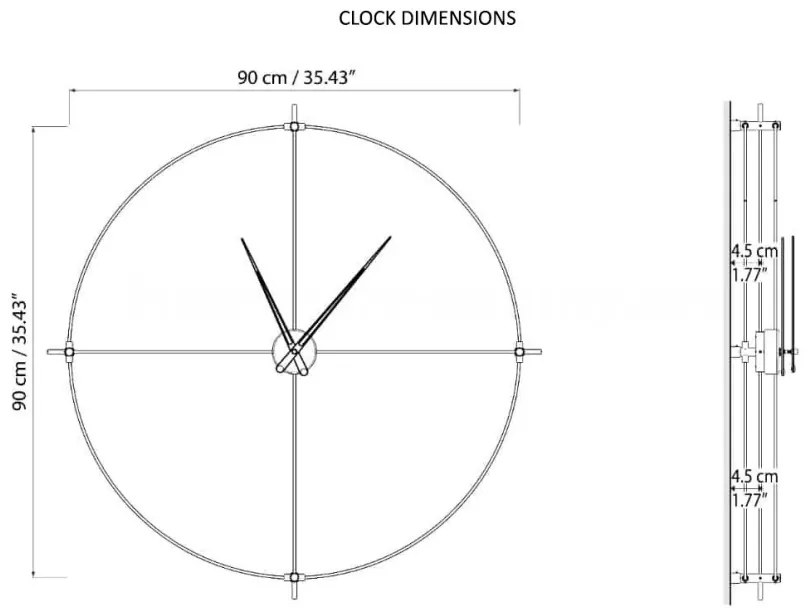 Mclocks Designové nástěnné hodiny TM903 Timeless 90cm