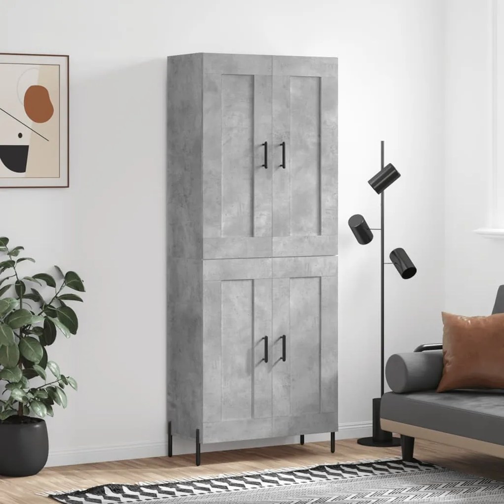 Skříň highboard betonově šedá 69,5x34x180 cm kompozitní dřevo 3199693
