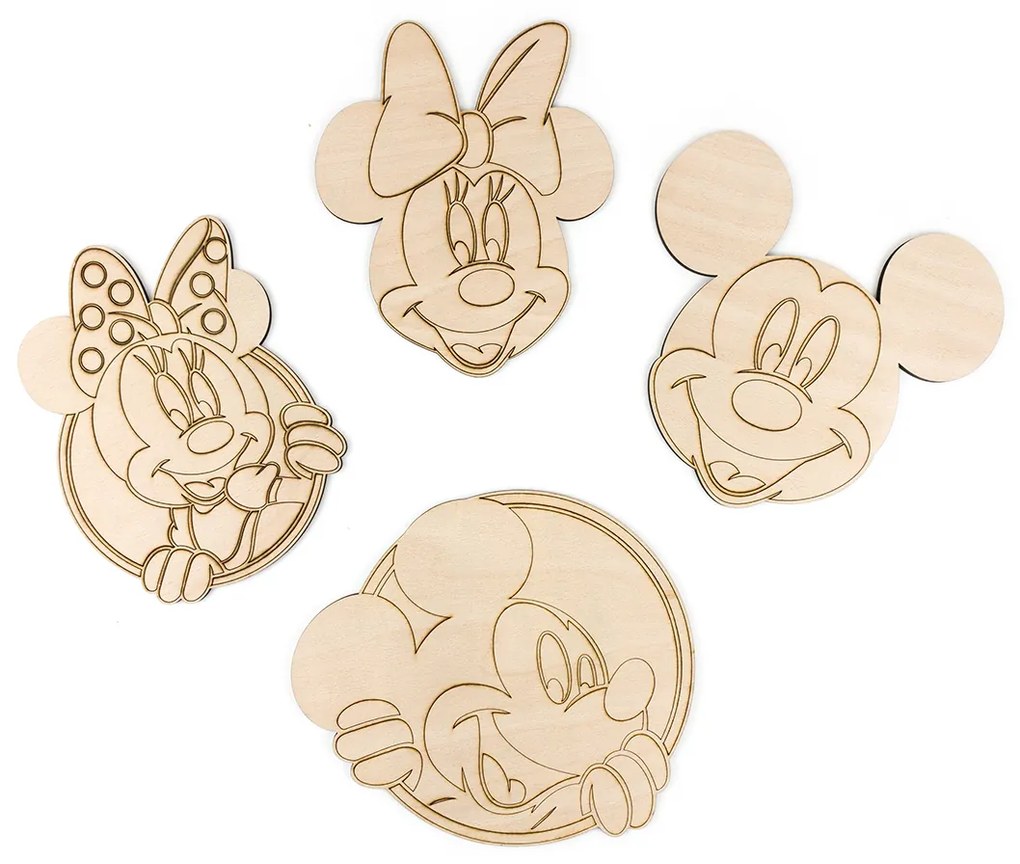 Živá Zeď Dřevěné vybarvovací postavičky Mickey a Minnie