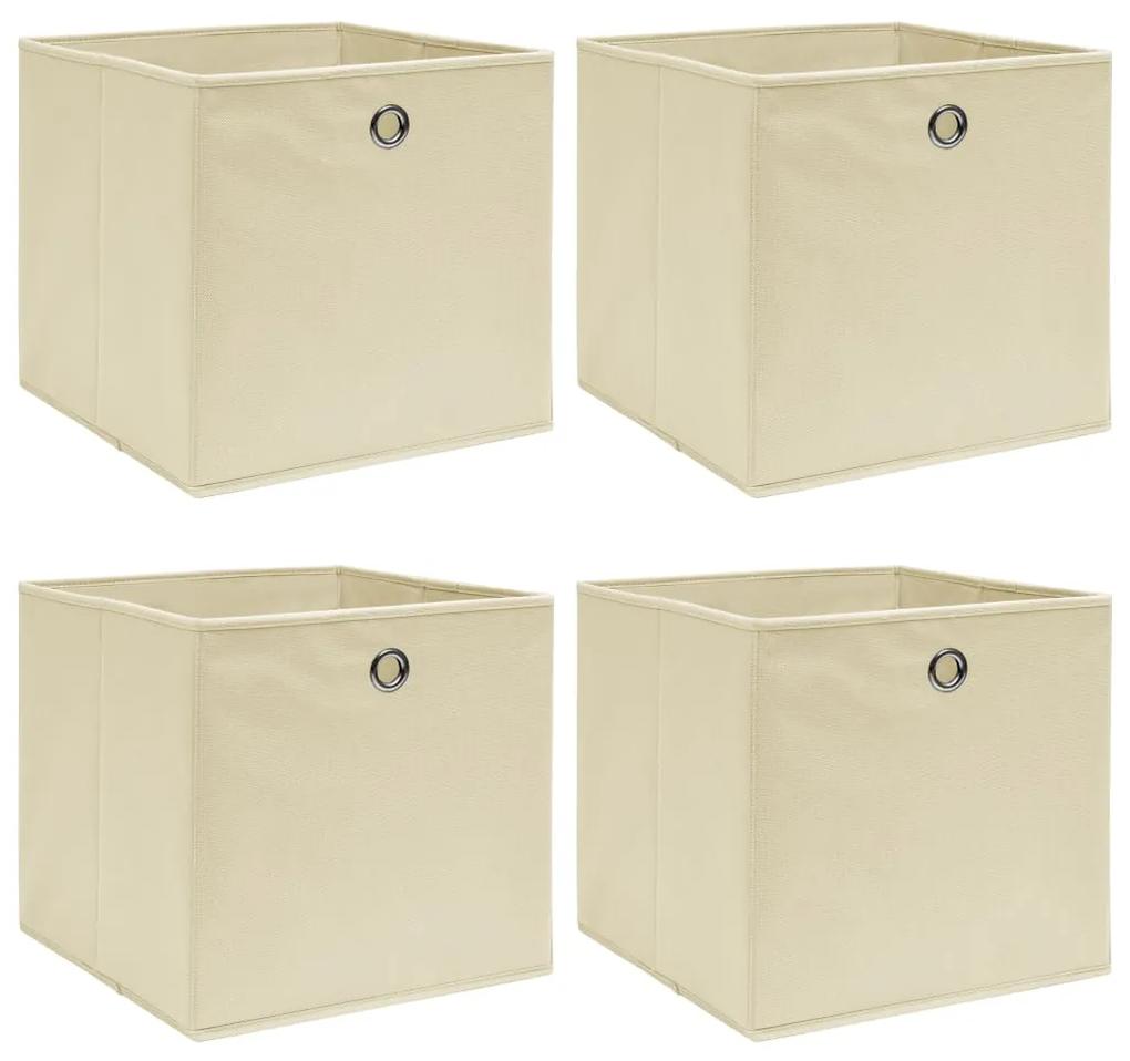 Úložné boxy 4 ks krémové 32 x 32 x 32 cm textil - Default Title