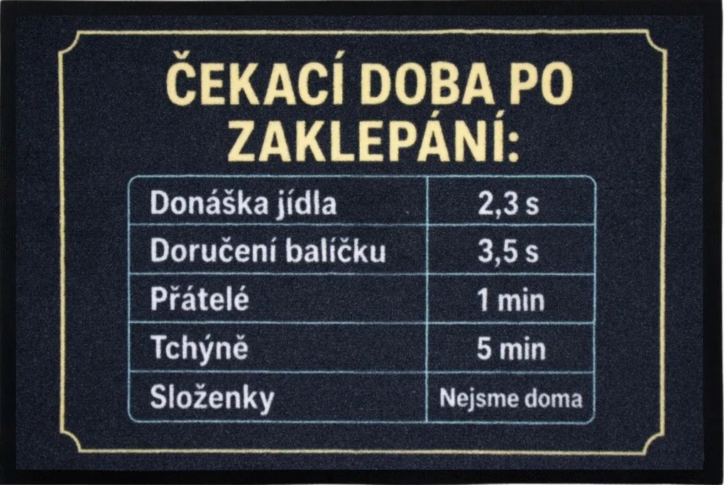 Mercury Flooring, Rohožka Čekací doba 40x60 cm - na ven i na doma, 40x60, černá