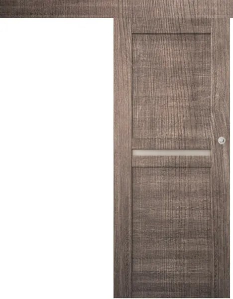 posuvné interiérové dveře na stěnu vasco doors MADERA model 2 Průchozí rozměr: 70 x 197 cm, Orientace dveří: Levé dveře, Dekor: Bílá