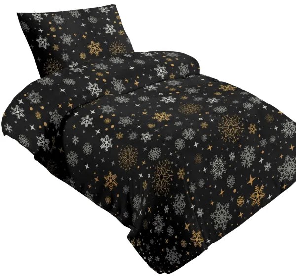 Jahu Povlečení mikroflanel Magic Black 140x200, 70x90 cm