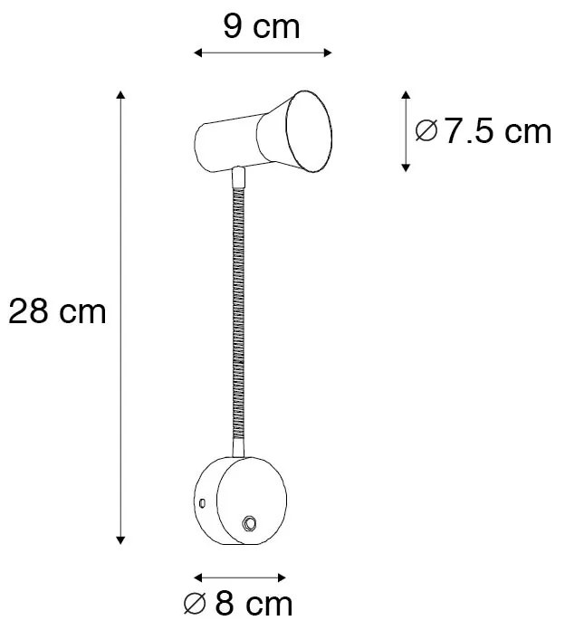 Nástěnné svítidlo bronzové s flexibilním ramenem - Karin Flex