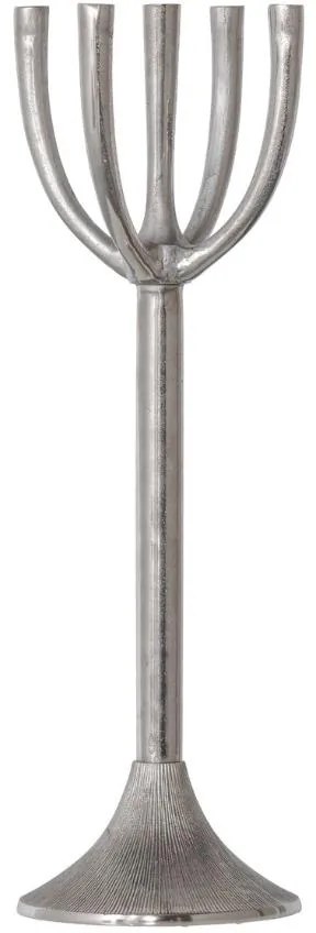 OnaDnes -20% Hoorns Stříbrný kovový svícen Lorine 80 cm