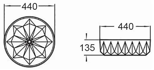 Mexen DORITA umyvadlo, 44x44 cm, zlatá, 22084450