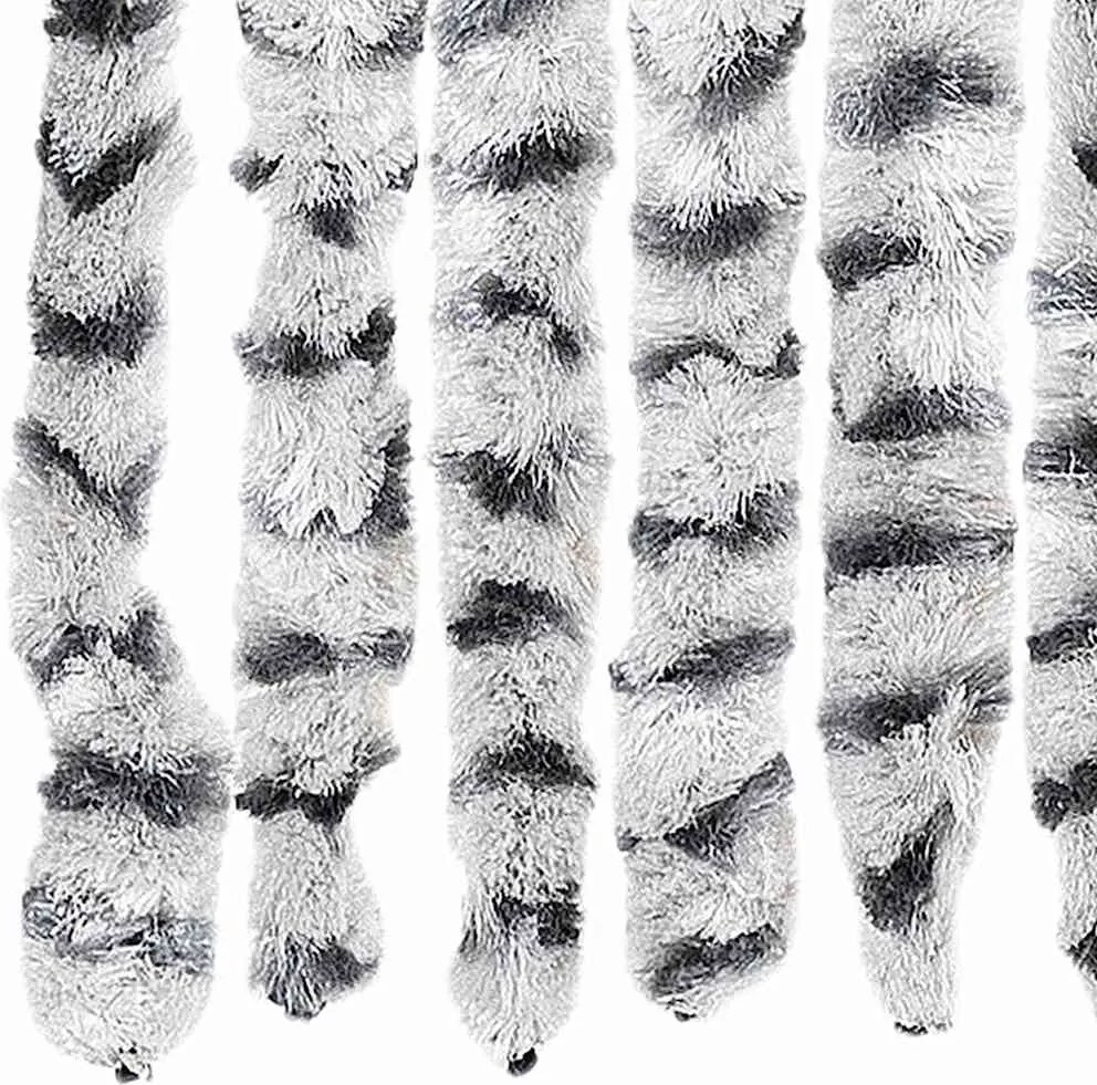 Závěs proti hmyzu bílý a tmavě šedý 100 x 220 cm Chenille 325456