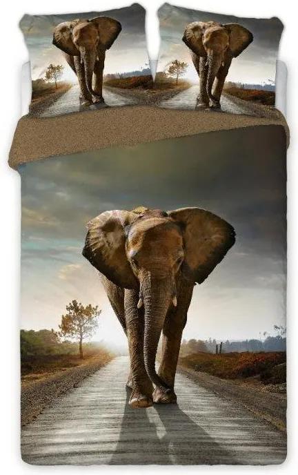 Faro Povlečení Kráčející slon - 140x200, 100% bavlna perkal