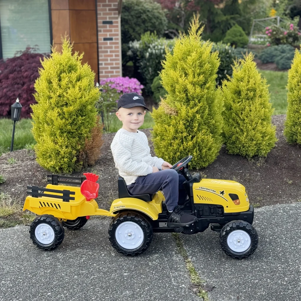 HOMCOM Šlapací traktor s přívěsem Šlapací auto Traktor Dětský šlapací ...