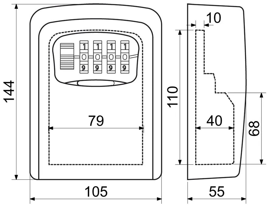 Richter Czech Bezpečnostní ocelová schránka (depozit) s velkým vnitřním objemem pro uložení svazku klíčů KB.G3