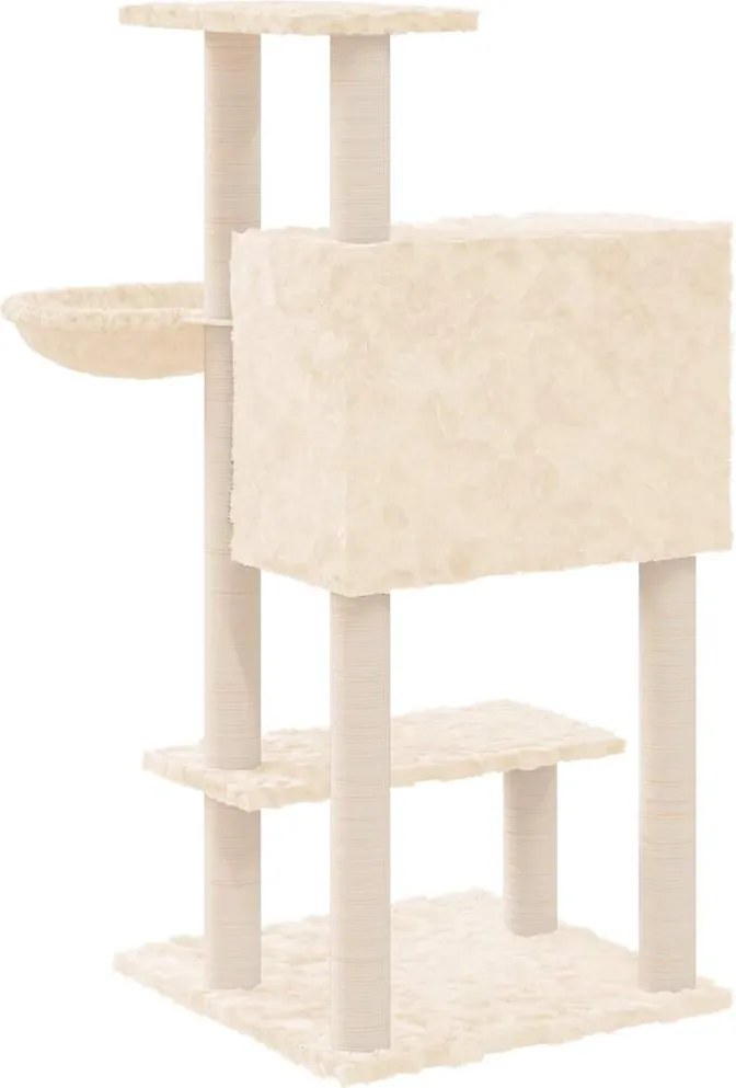Škrabadlo pro kočky se sisalovými sloupky krémové 108,5 cm 171597