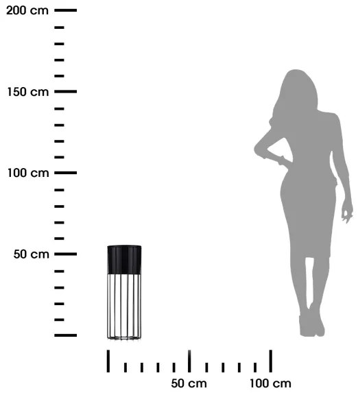 Kovový květináč LOFT 55x20 cm černá