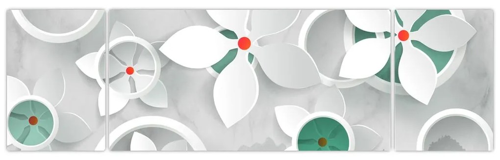 Obraz květinové abstrakce (170x50 cm)