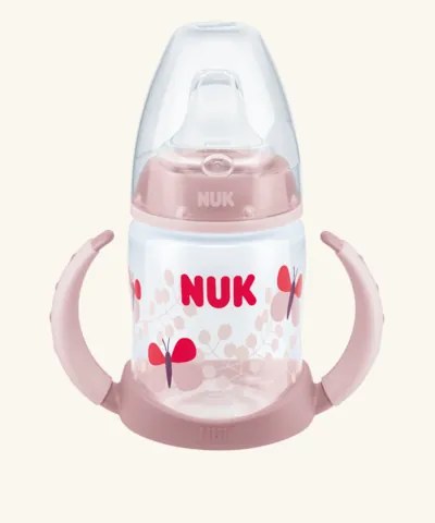 NUK First Choice lahvička na učení Motýlci 6-18m, 150 ml