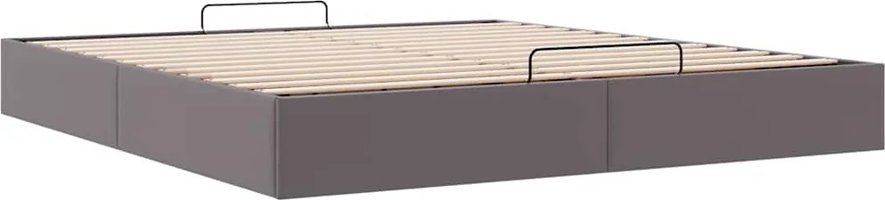Osmanský rám postele bez matrace šedá 200x200 cm umělá kůže 3310822