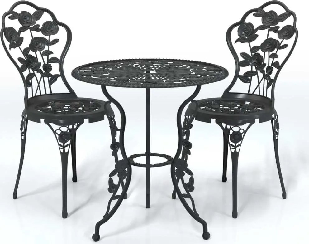 vidaXL 3dílný bistro set litý hliník [47858] Barva: Bílá