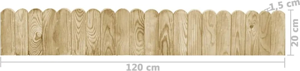 Trávníkové lemy 2 ks 120 cm impregnované borové dřevo 3053642