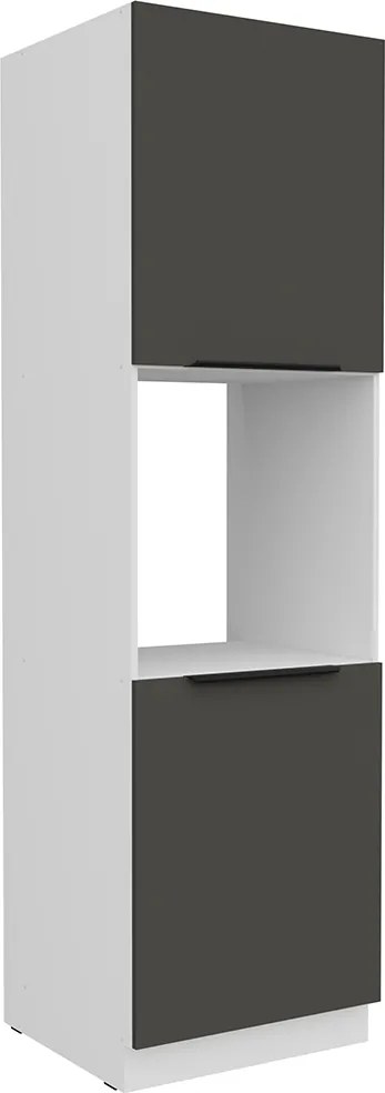 ARIA po | vysoká skříňka 60 DP-210 2F na vestavnou troubu | 60 cm | ANTI FINGERPRINT povrch | bílá/šedá grafit