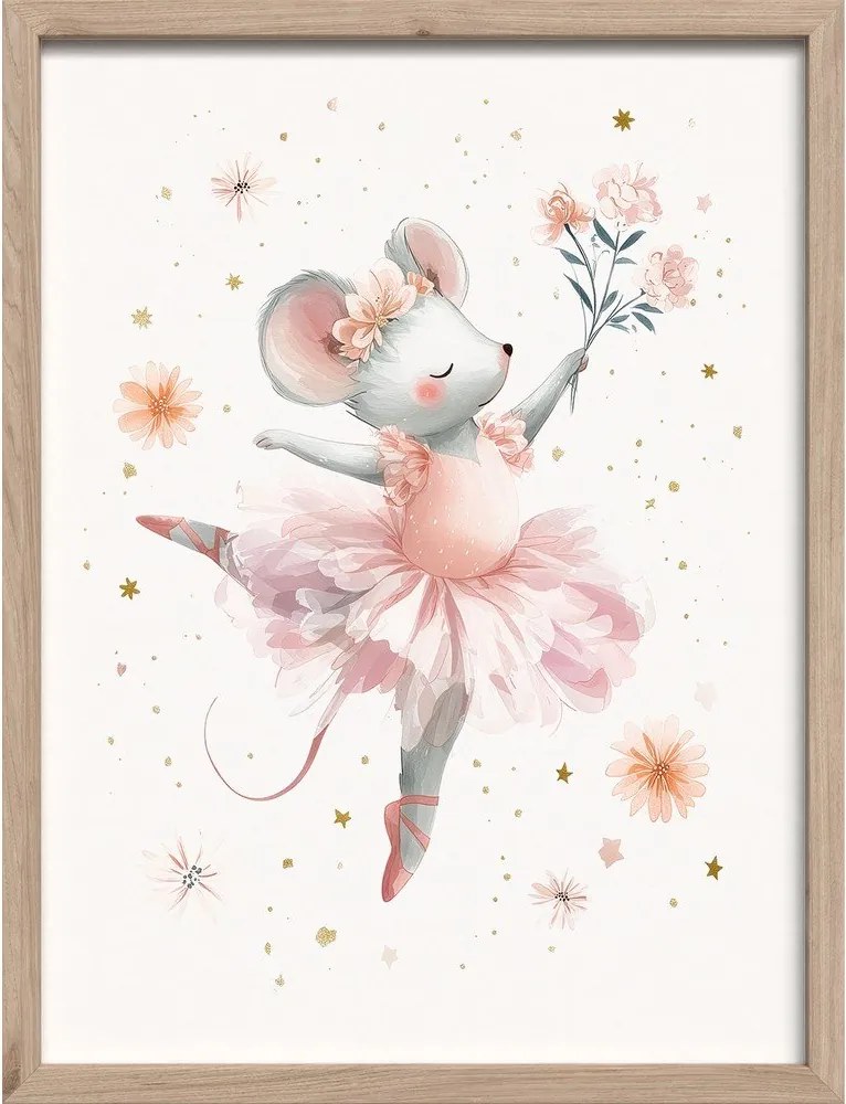 Dětský obrázek 30x40 cm Mouse Ballerina – Styler Biano.cz