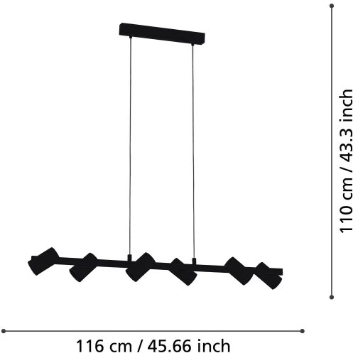 Eglo 99464 - Lustr na lanku GATUELA 6xE14/25W/230V