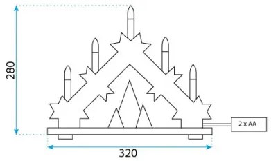 Vánoční dekorace LED svícen 371720